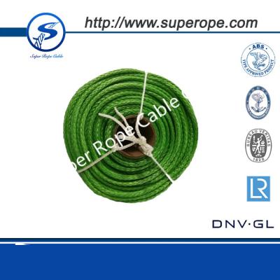 China 10mm x 200meters green color synthetic winch rope，UHMWPE rope for sale