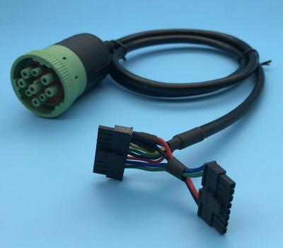 Cina Femmina verde di Pin J1939 di Deutsch 9 a Molex 10 Pin Female e 8 Pin Female Cable in vendita