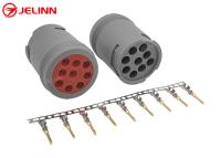 China CAT Connector Caterpillar 9 Pin Plug J1939 Female Type 2 Green 16 AWG for sale
