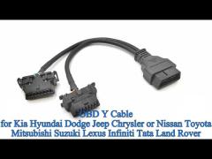 OBD 2 OBD2 Splitter Y Cable for Kia Hyundai Dodge Jeep Chrysler Nissan Toyota Mitsubishi Suzuki Lexus Infiniti Land Rover