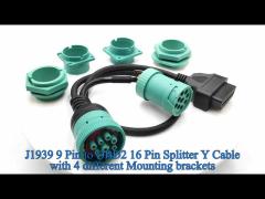 Deutsch J1939 남성 여성 OBD 2 OBD2 커넥터 스플리터 Y 케이블 4 개의 다른 패널 마운트 브래킷