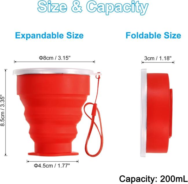 Close-up of the silicone collapsible cup showing material details