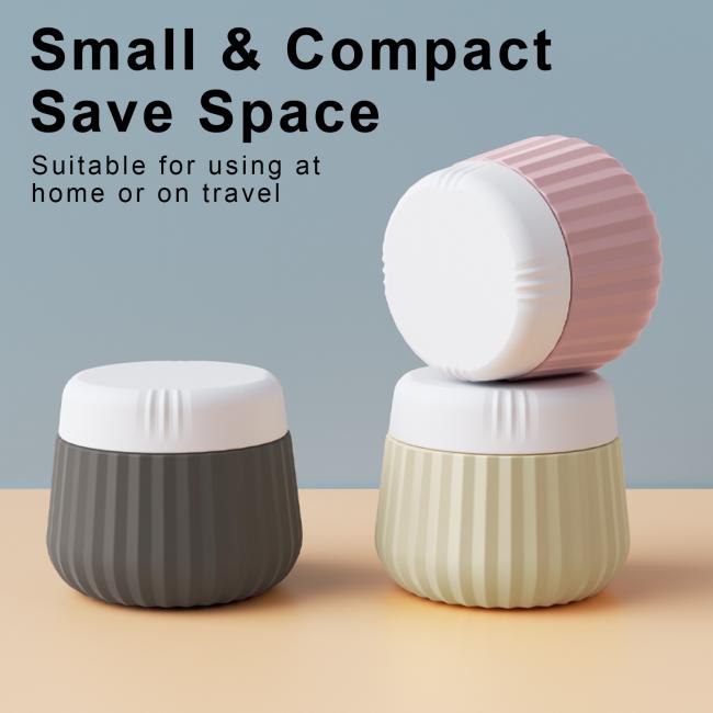 Side view of silicone travel jar showing size and design