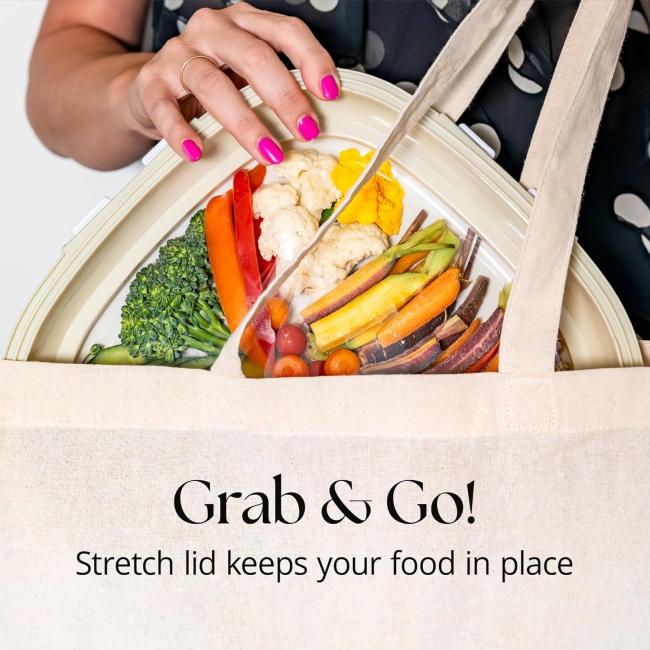 Multiple food storage trays in different colors