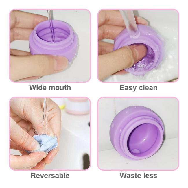 Silicone toiletry jar with lid removed