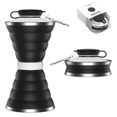 China Garrafas de água dobráveis de silicone super finas, dobráveis, sem BPA, 500ml à venda