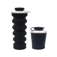 Quality 500ml Folding Silicone Bottle With Full Color / Silkscreen Printing Logo for sale