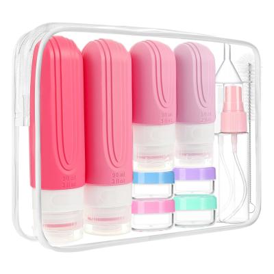 China Cosmetic Shampoo Silicone Travel Toiletry Bottles Kit 16 Pack TSA Approved for sale