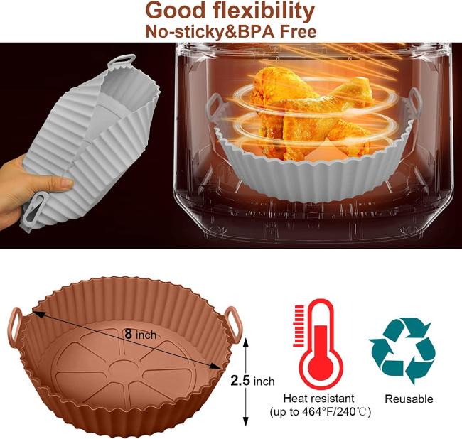 Close-up of silicone air fryer liner texture