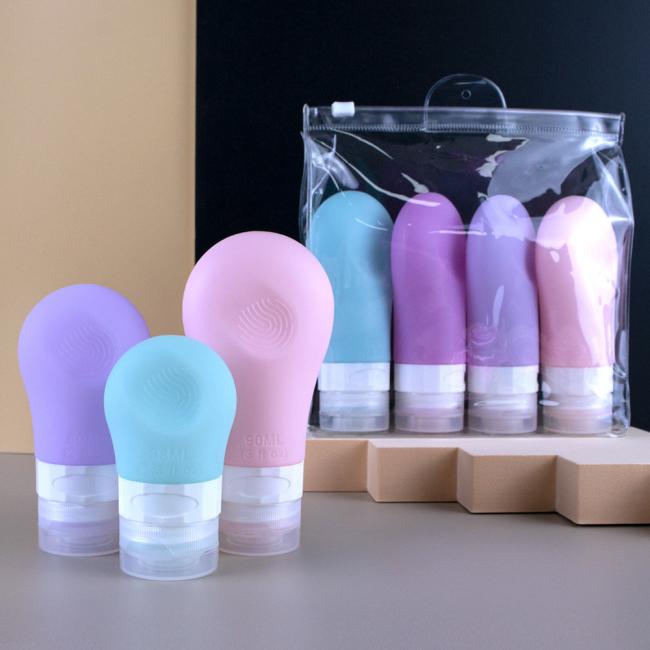 TSA approved silicone travel bottle showing design details