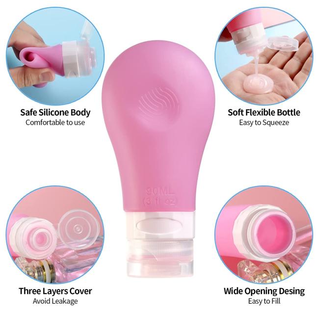 Close-up of leak-proof silicone travel bottle cap