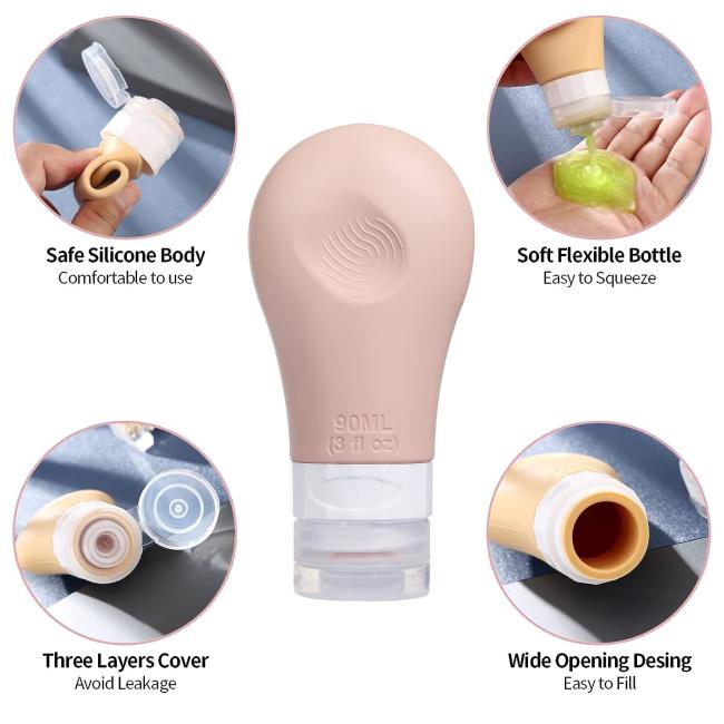 Travel bottles demonstrating flexibility and softness