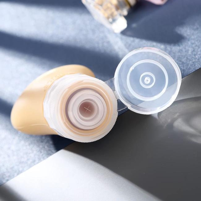 Silicone travel bottle with wide mouth opening