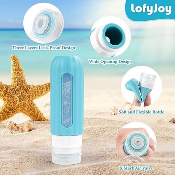 Quality Leak Proof Silicone Travel Bottles Refillable Lightweight 3oz/90ml for sale