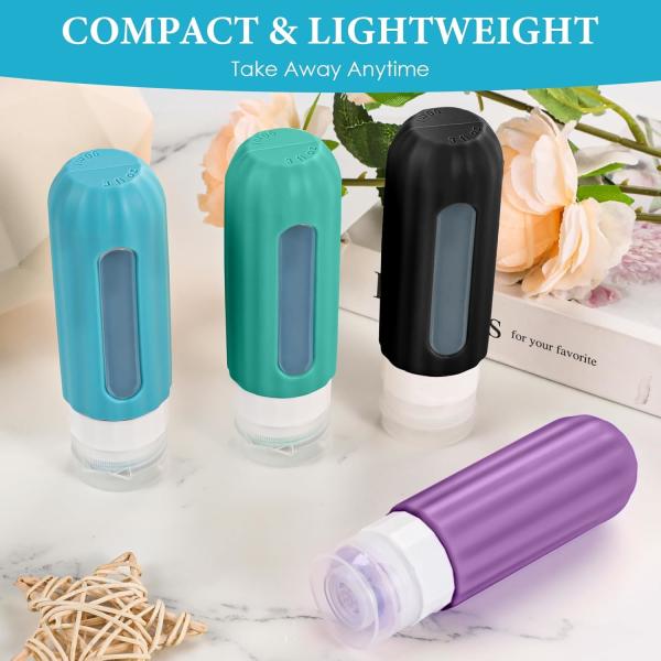 Quality PP Silicone Travel Bottle Set 3oz/90ml With Clear Window for sale