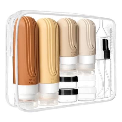 China Refillable Toiletry Silicone Travel Bottle Set Leak Proof 18 Items for sale