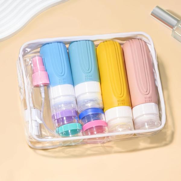 Quality 18 Items Silicone Squeeze Travel Bottles Set Leak Proof Customized for sale