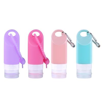 China 58ml Toiletries Silicone Travel Bottle Set With Hanging Hole for sale