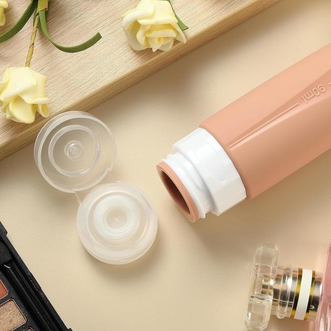 Silicone travel bottles in different colors