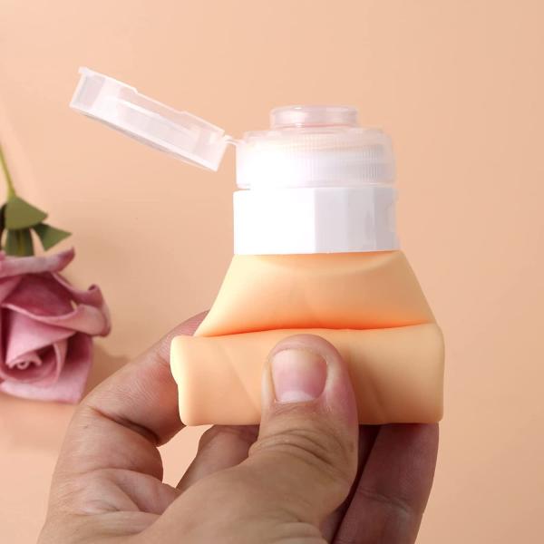 Quality Makeup Silicone Squeeze Refillable Travel Containers Pink Braid Shape 3oz for sale