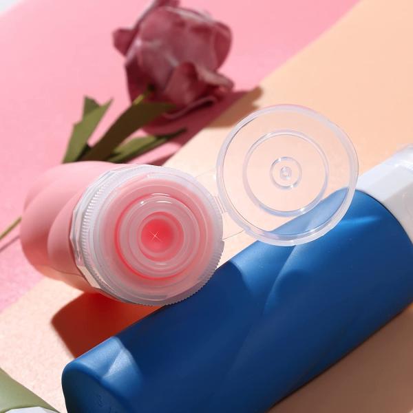 Quality Makeup Silicone Squeeze Refillable Travel Containers Pink Braid Shape 3oz for sale
