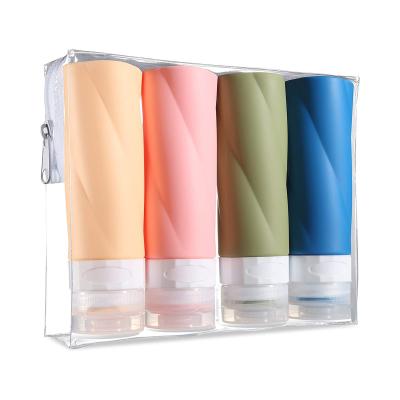 中国 メイクアップ シリコン 絞り出し式詰め替え可能トラベルコンテナ ピンク 三つ編み型 3オンス 販売のため