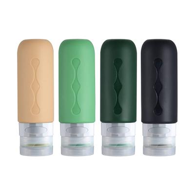 China Conjunto de Frascos de Viagem de Silicone Vazios para Higiene Pessoal, Cilindro Verde, Recarregáveis, 90ml à venda