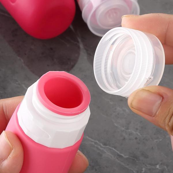 Quality Red Color Refillable Silicone Travel Bottle Set 3Oz For Toiletries for sale