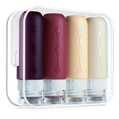 China Conjunto de Frascos de Viagem de Silicone Cor de Queijo 90ml Aprovado pela TSA à venda