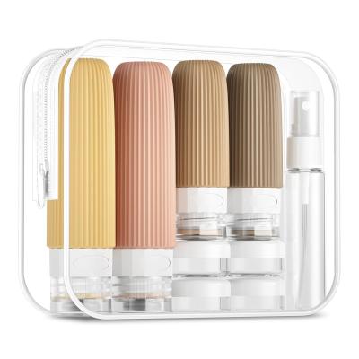 China Apricot Refill Toiletries Silicone Travel Bottle Set Leak Proof 16 Pack for sale