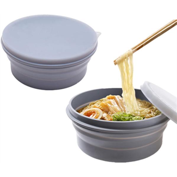 Quality Outdoor Travel Food Grade Silicone Collapsible Bowls Folding With Lid for sale