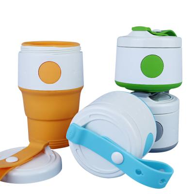China Taça de café dobrável de silicone logotipo personalizado inodoro 395ml à venda