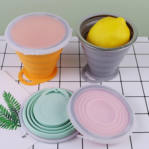 Quality Space Saving Folding Silicone Cup BPA Free Collapsible Water Cup 270ml for sale