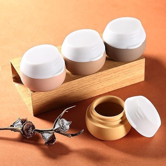 Quality Round Apricot Gemice Silicone Cosmetic Container Leakproof 20ml for sale