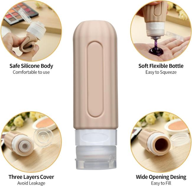 16 Pack Refillable Toiletries Silicone Travel Bottle Set - packaging view