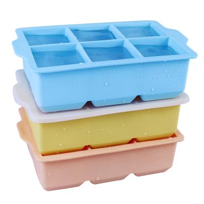 China Custom Silicone Rectangular Ice Cube Tray Folding Leak Proof for sale