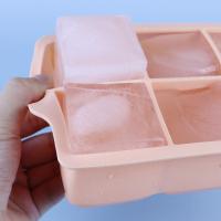 China Custom Silicone Rectangular Ice Cube Tray Folding Leak Proof for sale