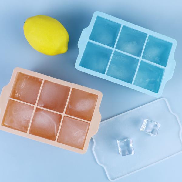 Quality Custom Silicone Rectangular Ice Cube Tray Folding Leak Proof for sale