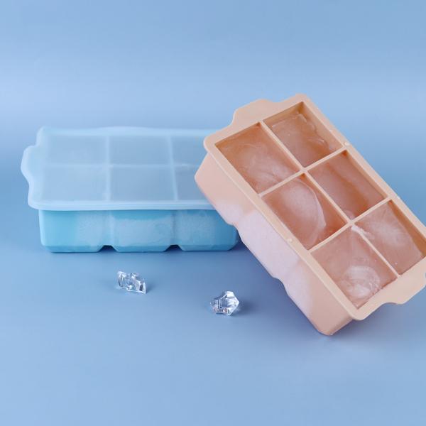 Quality Custom Silicone Rectangular Ice Cube Tray Folding Leak Proof for sale