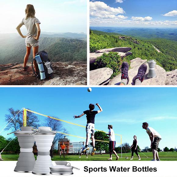Quality OEM Folding Silicone Collapsible Water Bottles Customized 500ml for sale
