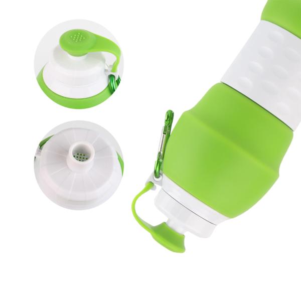 Quality Folding Silicone Collapsible Bottles Reusable Leak Proof 580ml for sale
