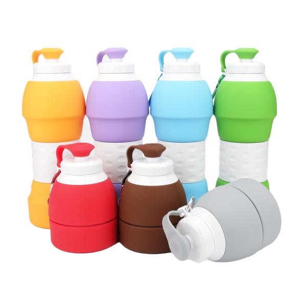 Quality Folding Silicone Collapsible Bottles Reusable Leak Proof 580ml for sale