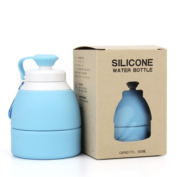Quality Folding Silicone Collapsible Bottles Reusable Leak Proof 580ml for sale