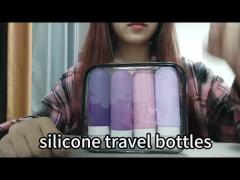 Dark Apricot Silicone Travel Toiletry Bottles Kit 90ml TSA Approval