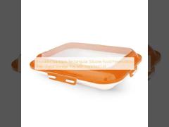 Square Silicone Food Tray BPA Free Reusable Stackable for Kitchen Vegetable Storage