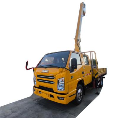China Customized JMC Truck 4X2 5Tons Crane Truck Mounted Towing Crane Mounted Truck With 25M Lifting High for sale