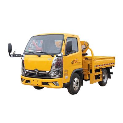 China Cheap Price Foton 4x2 Cargo Dump Truck 1000kg Hydraulic Pickup Truck Mounted Crane for sale