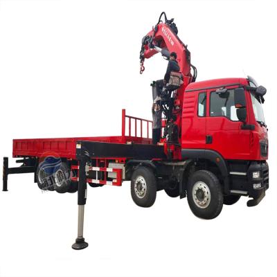China Hotline   Cargo Truck  With  16 Tons  Folding Arm  Crane   Truck with Lifting Arm  Crane for sale