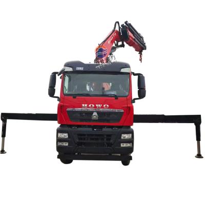 China Hotline   Cargo Truck  With  16 Tons  Folding Arm  Crane   Truck with Lifting Arm  Crane for sale