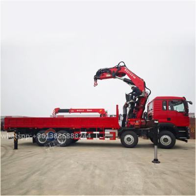 China Hotline   Cargo Truck  With  16 Tons  Folding Arm  Crane   Truck with Lifting Arm  Crane for sale
